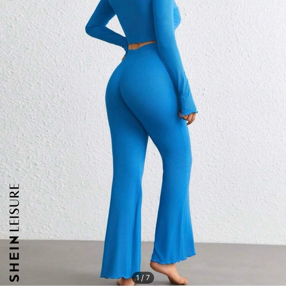 SHEIN | Pants & Jumpsuits | Shein Leisure Ribbed Knit Matching Set ...